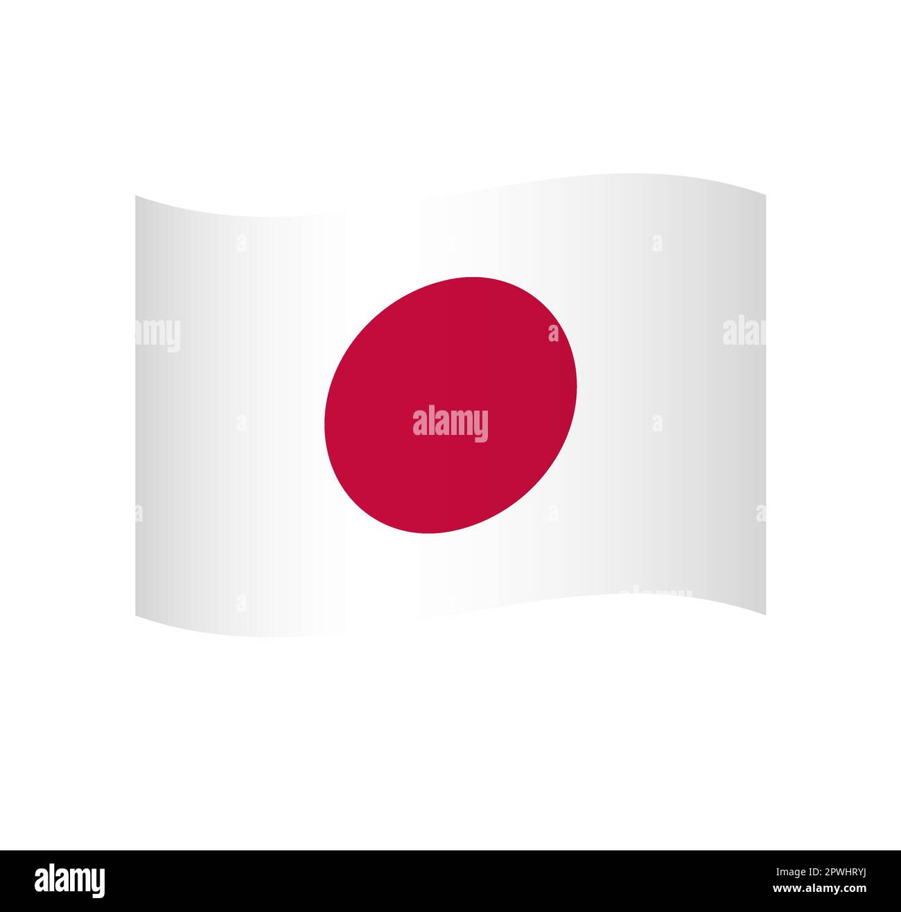 Japan flag - simple wavy vector icon with shading Stock Vector Image ...