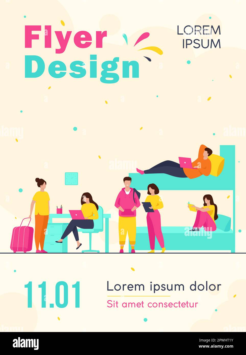 College student dorm interior Stock Vector Image & Art - Alamy