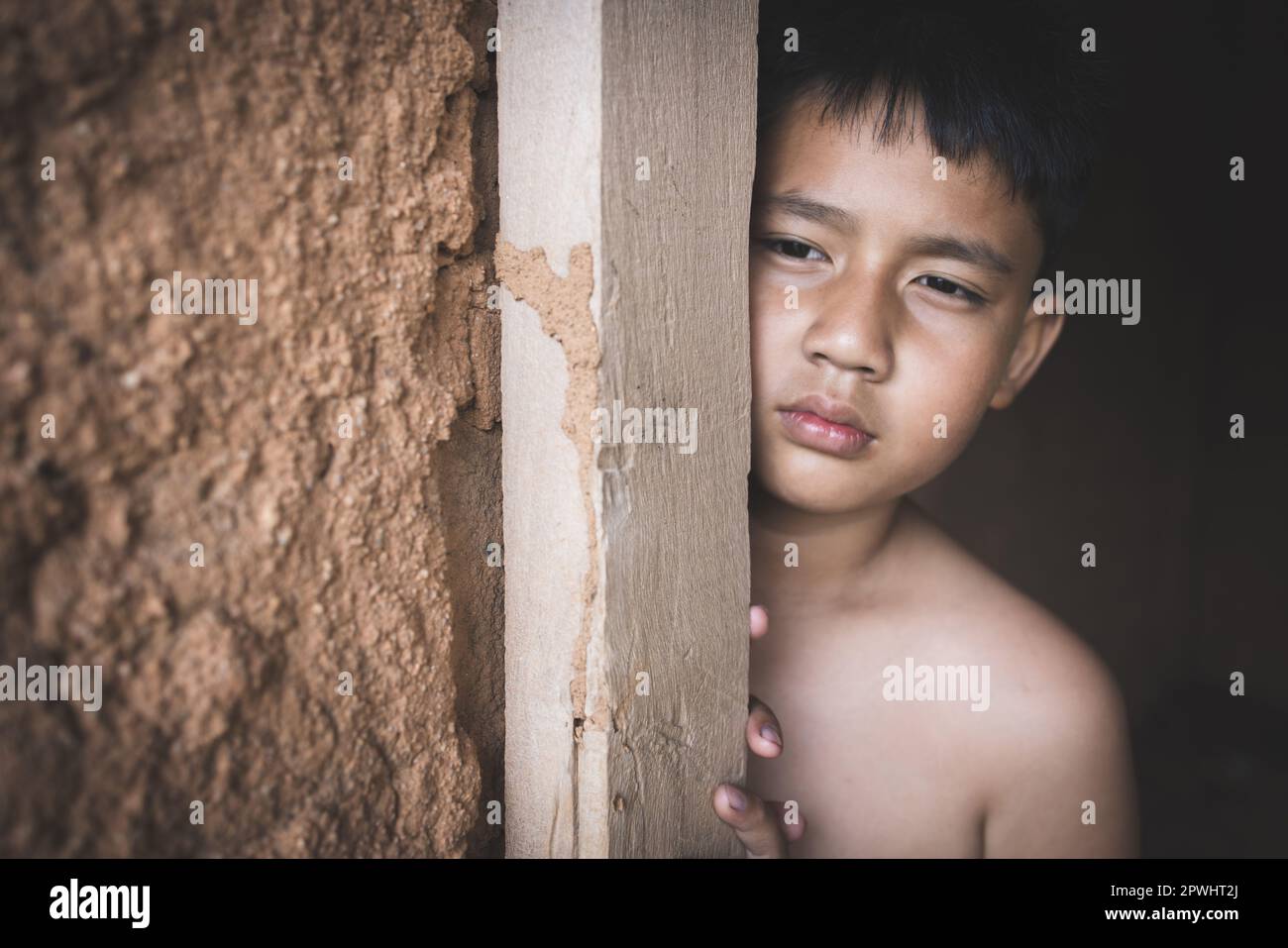 Child who are victims of the human trafficking process. Child labor ...