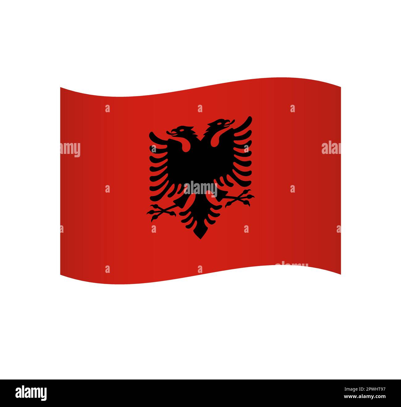 Albania flag - simple wavy vector icon with shading Stock Vector Image ...