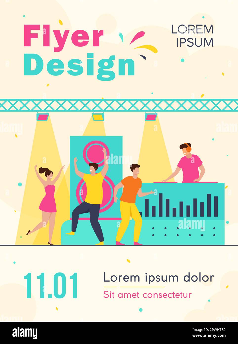 Woman dj club dancing Stock Vector Images - Alamy