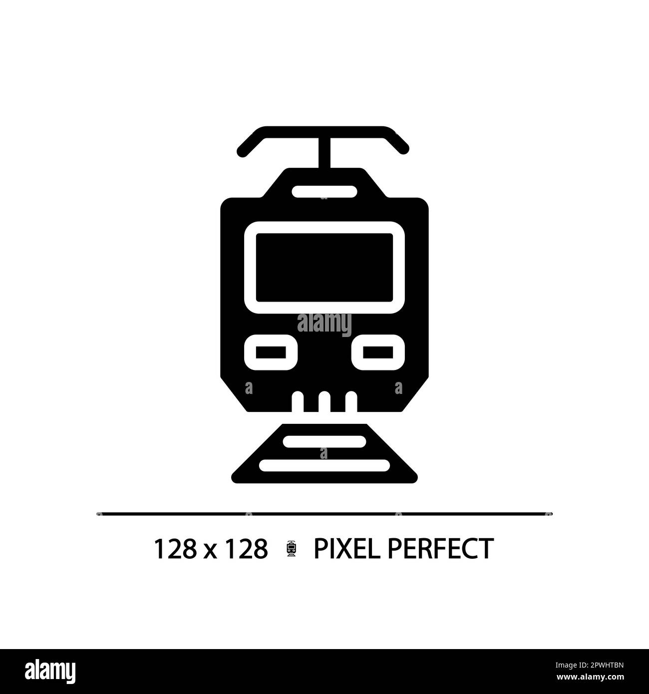 Electric train pixel perfect black glyph icon Stock Vector Image & Art ...