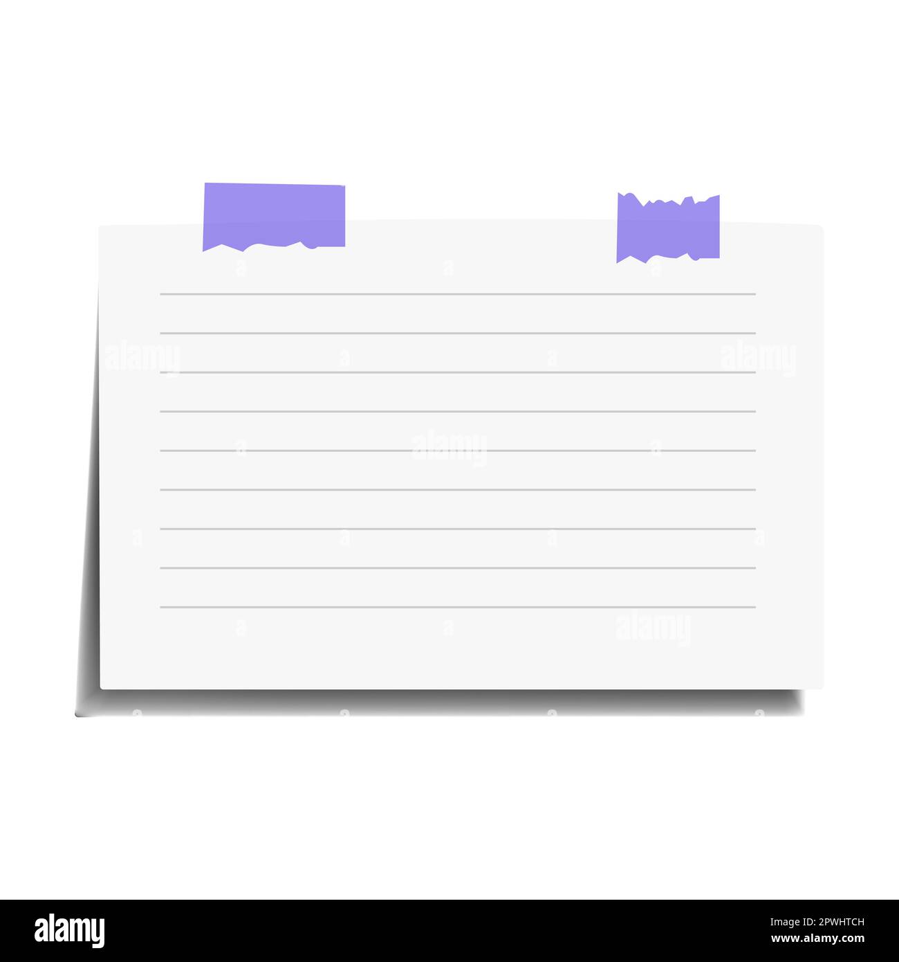 Paper message on colorful tape cartoon illustration. Paper sheet ...