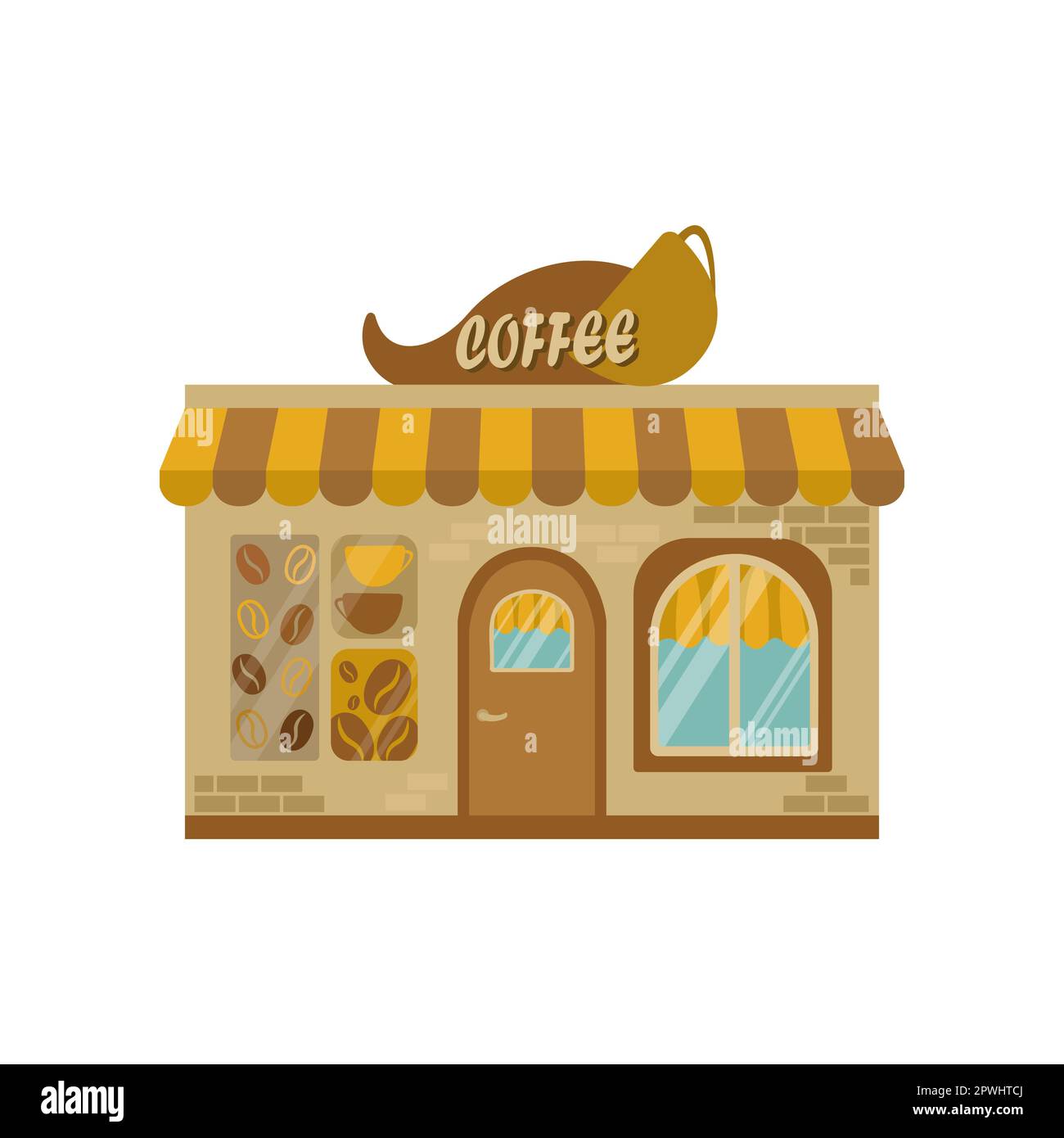 Exterior coffee shop isolated on white background Stock Vector Image ...