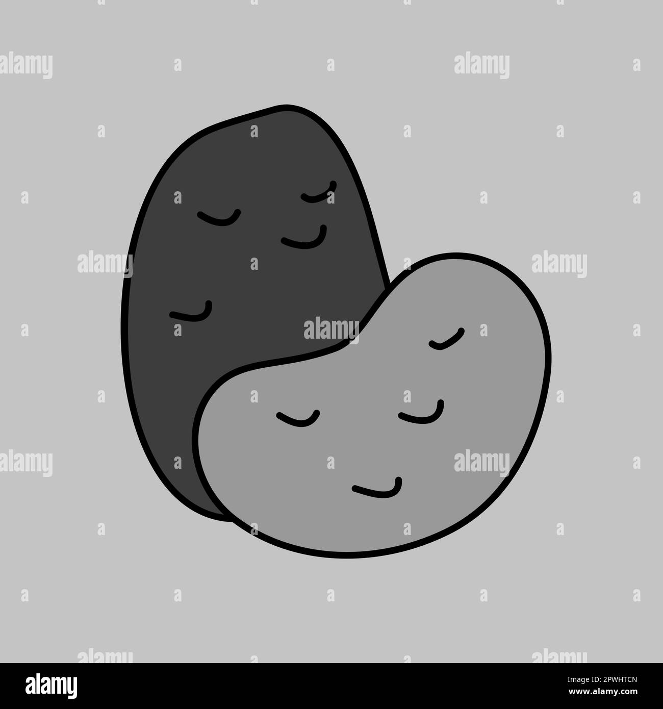 Potatoes isolated vector grayscale icon. Vegetable sign. Graph symbol ...