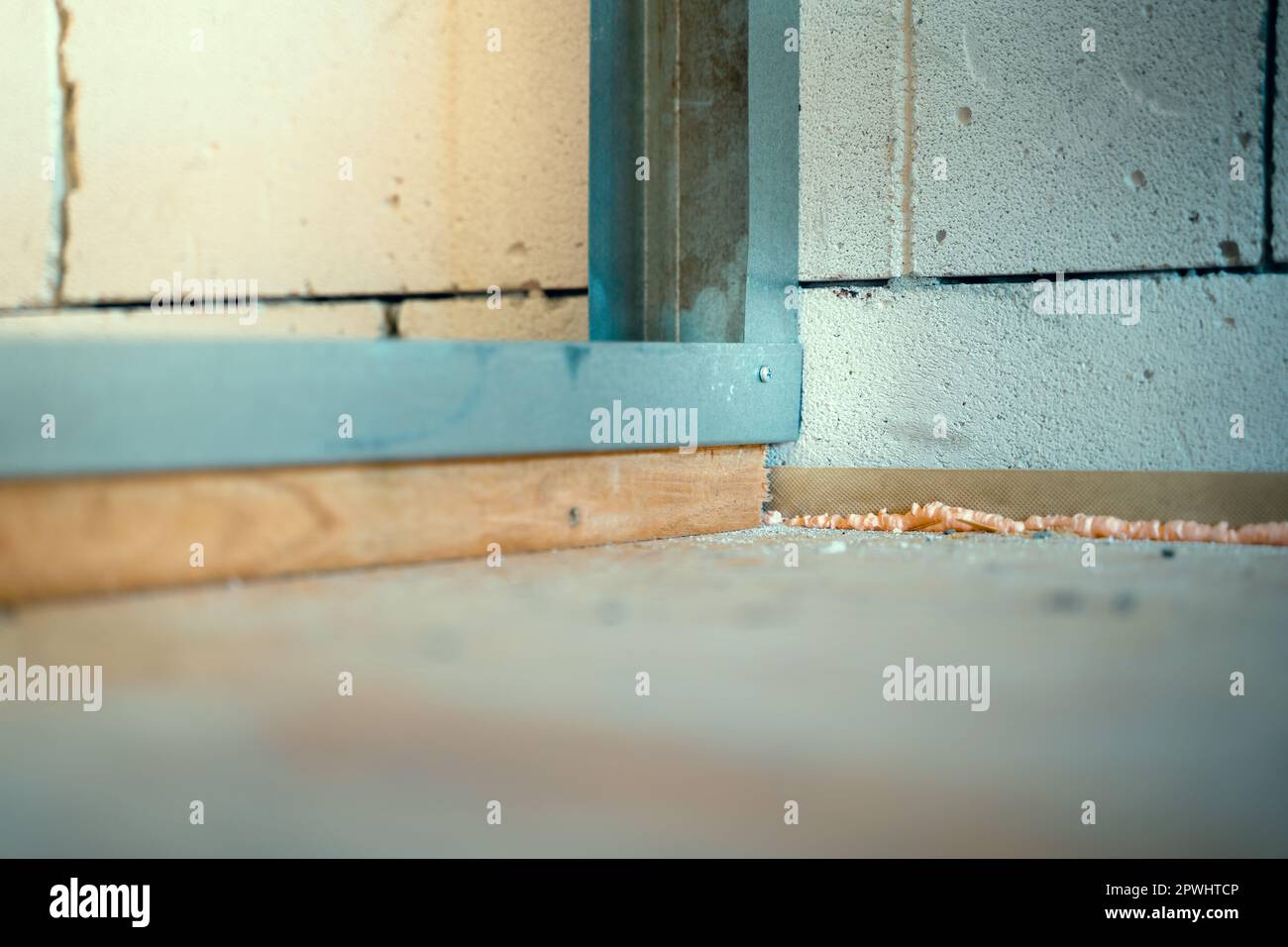 Corner connection of a metal profile when building a frame for drywall ...