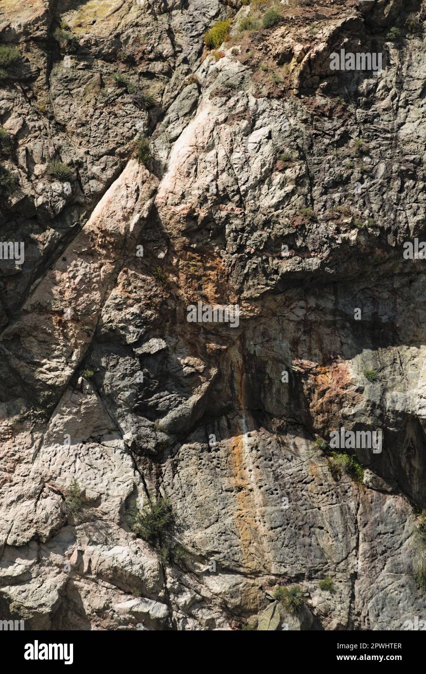 Closeup of granite like stone wall of mountains in Angeles National ...