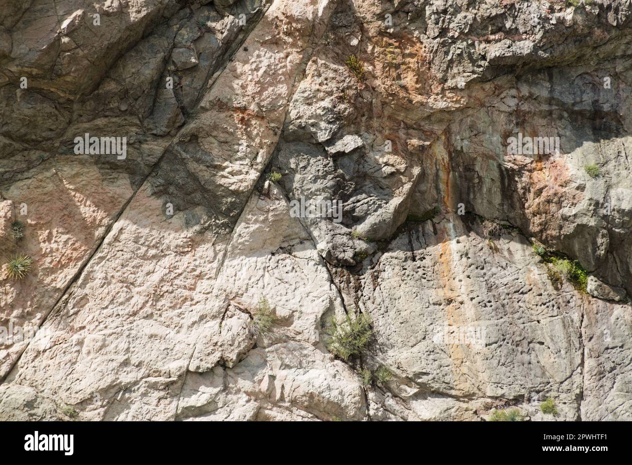 Closeup of granite like stone wall of mountains in Angeles National ...