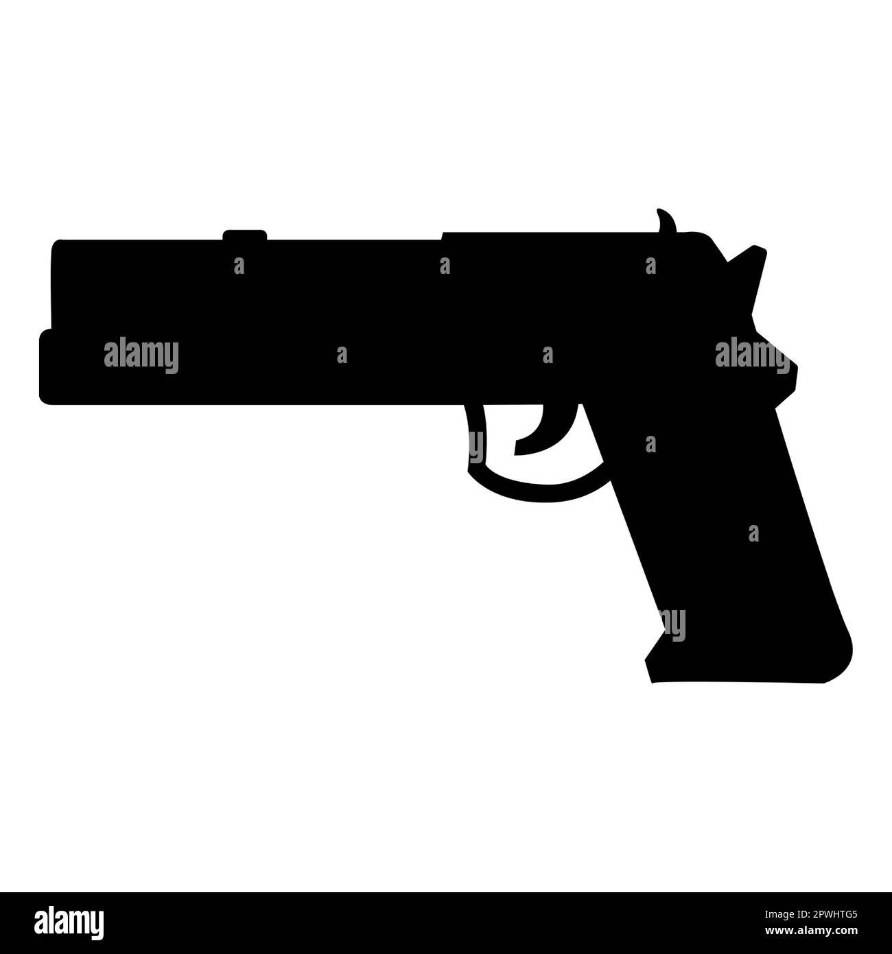 Pistol Gun Icon Vector Illustration on the white Stock Vector Image ...
