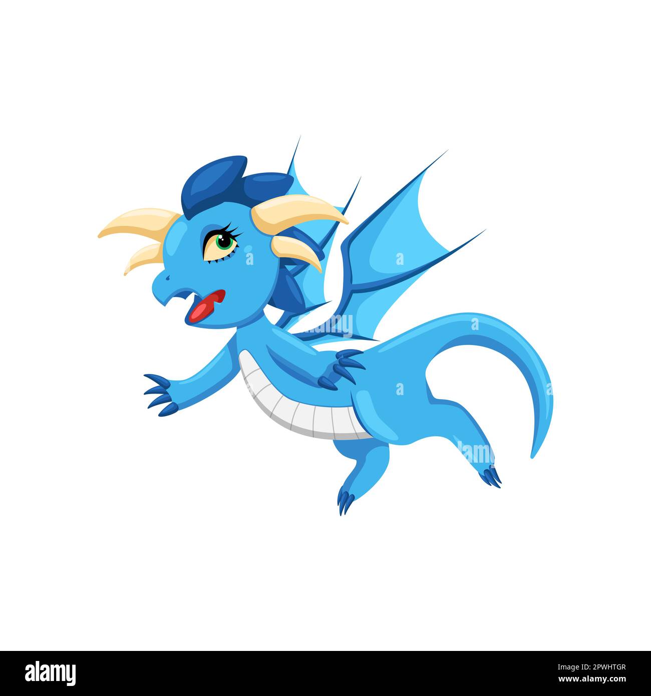 Blue fairytale monster or creature flying Stock Vector Image & Art - Alamy