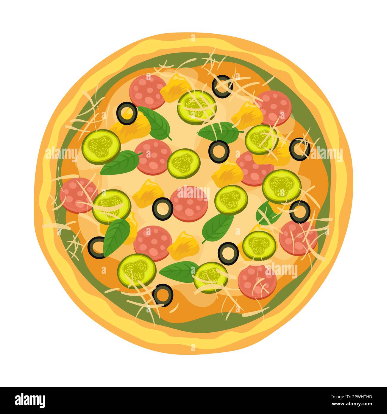 Pizza vector illustration. Pepperoni, pizzas with different ingredients ...