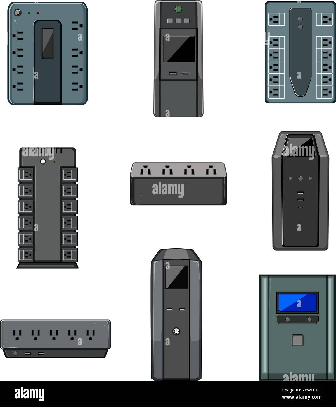 battery backup set cartoon. energy power, electricity electric ...
