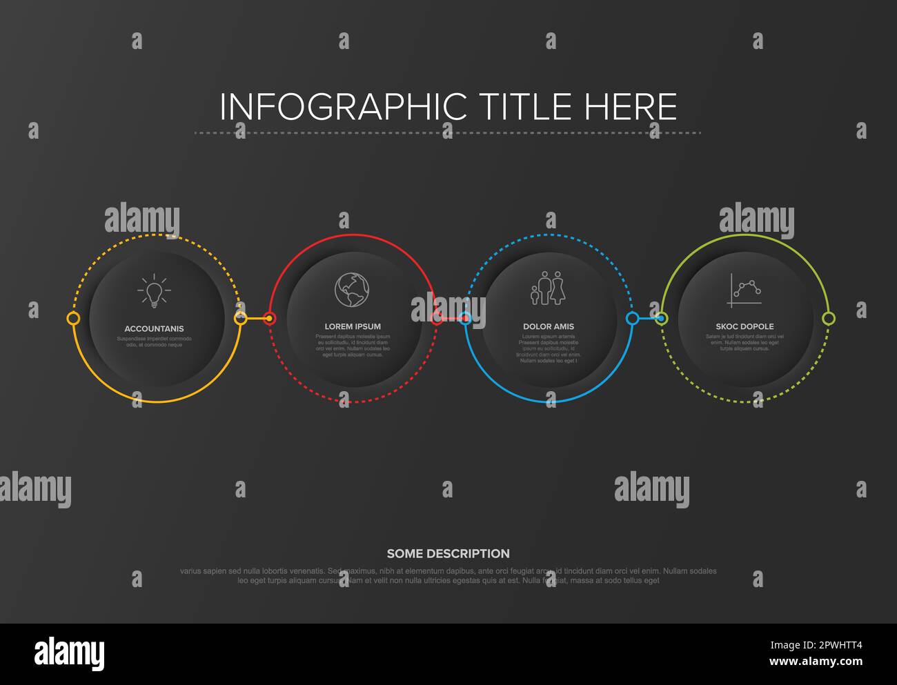 Vector process progress template diagram schema with four steps icons ...
