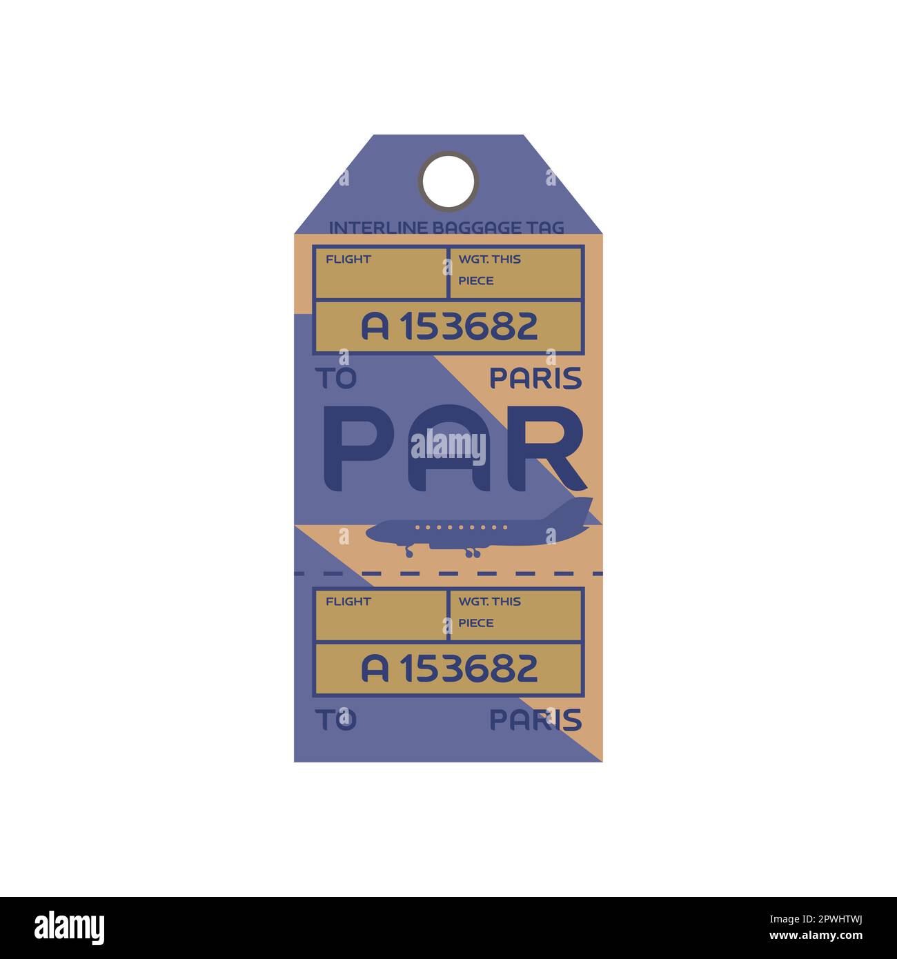 Vintage rectangular suitcase label or ticket design with Paris Stock ...