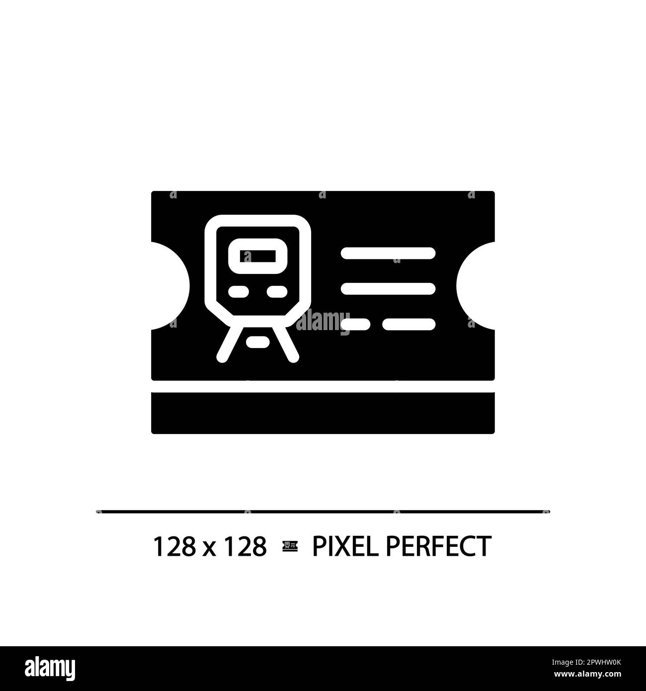 Ticket control pixel perfect black glyph icon Stock Vector Image & Art ...