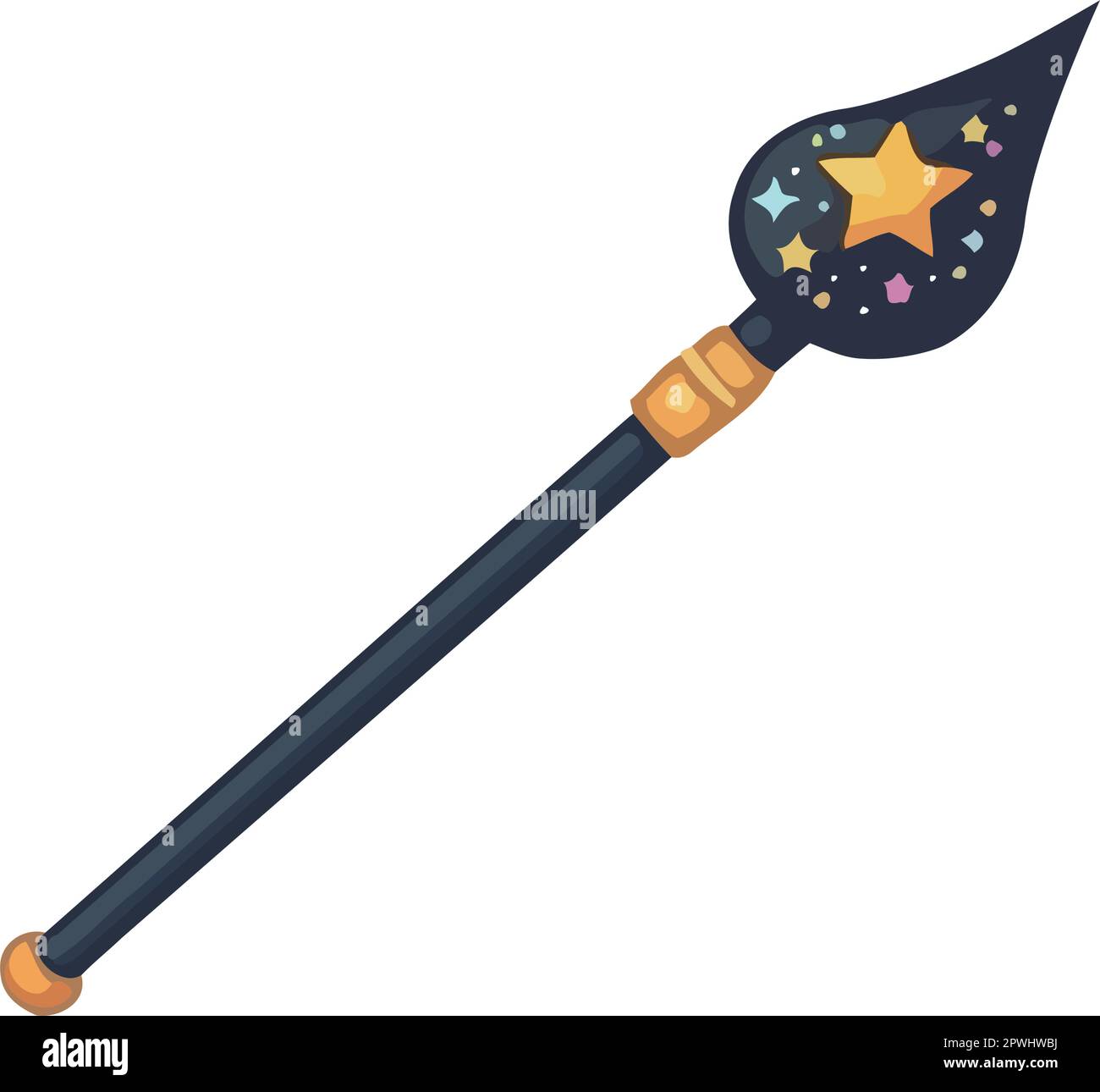 Wooden witch magic wand Stock Vector Images - Alamy