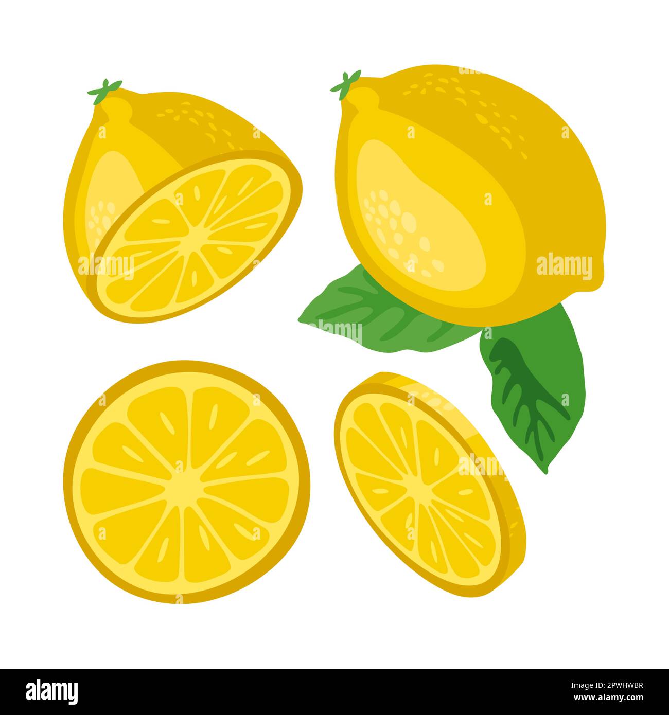 Pieces of lemon vector illustrations set Stock Vector Image & Art - Alamy