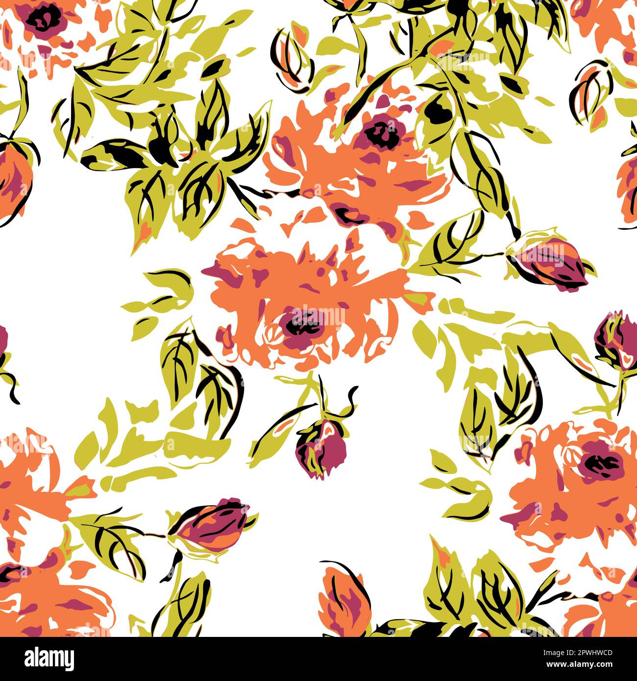 flowers pattern for ladies fabric design textile Stock Vector Image ...