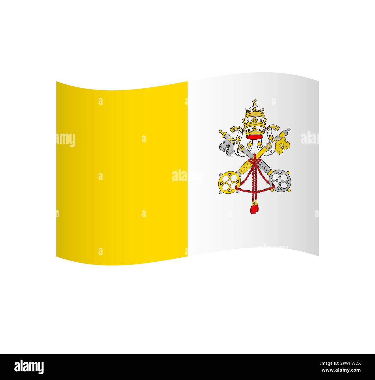 Vatican City flag - simple wavy vector icon with shading Stock Vector ...
