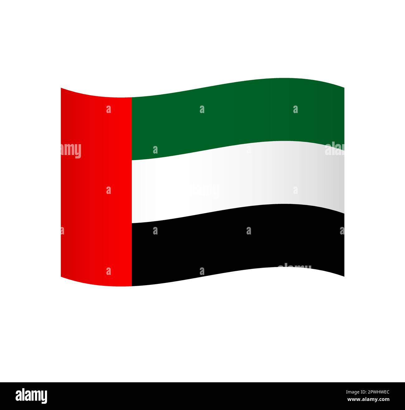 United Arab Emirates flag - simple wavy vector icon with shading Stock ...
