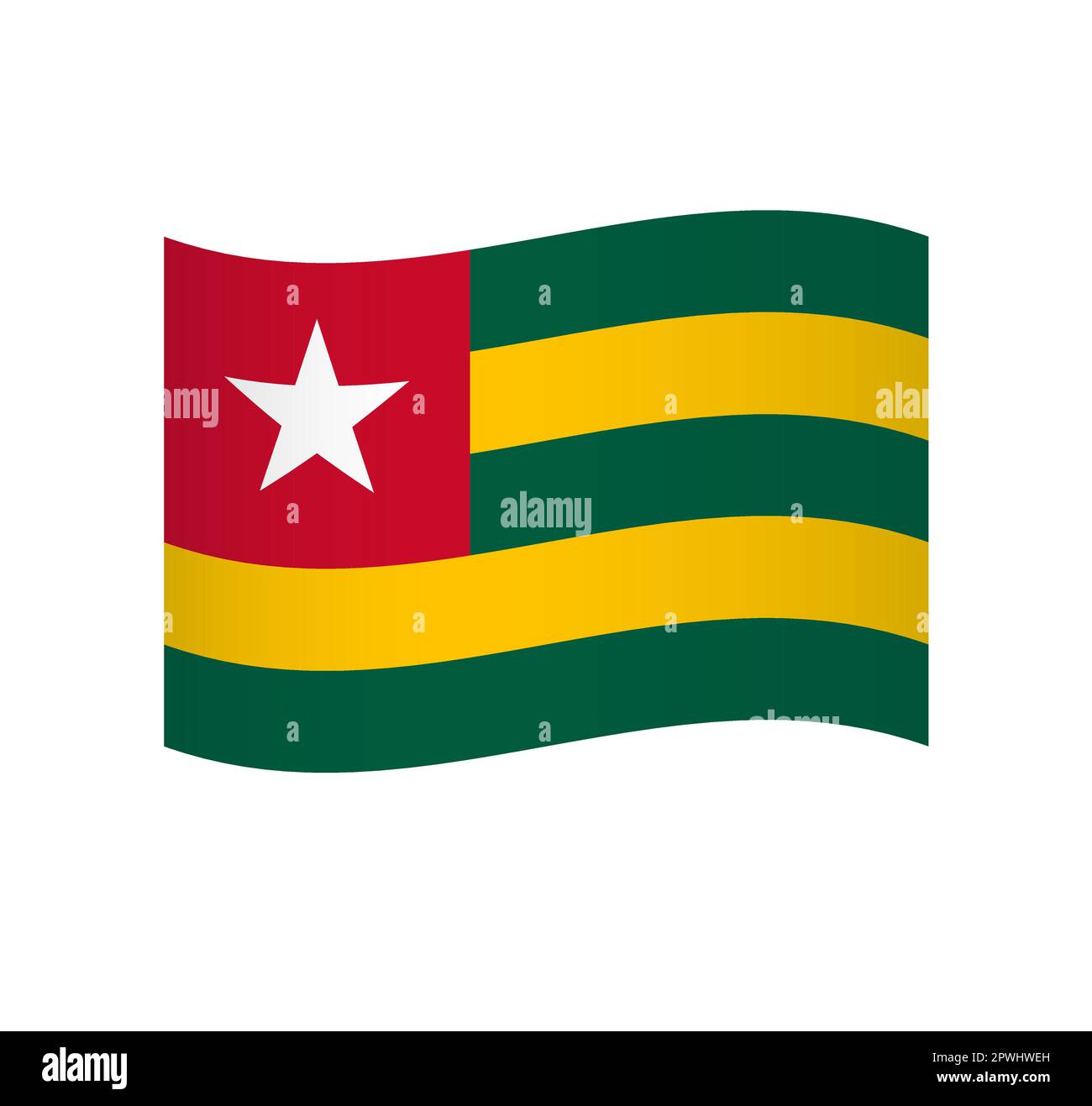 Togo Flag Simple Wavy Vector Icon With Shading Stock Vector Image