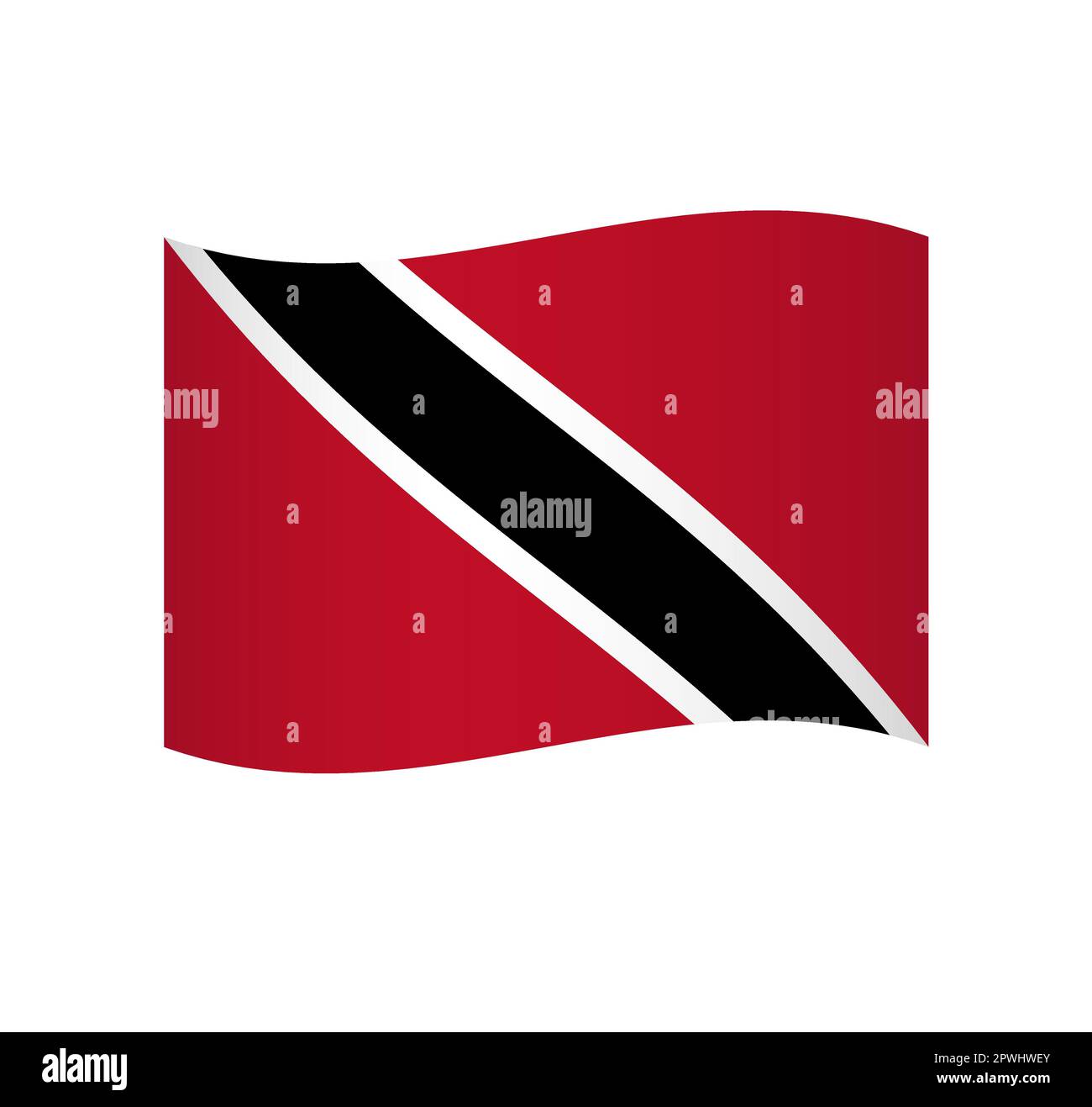Trinidad and Tobago flag - simple wavy vector icon with shading Stock ...