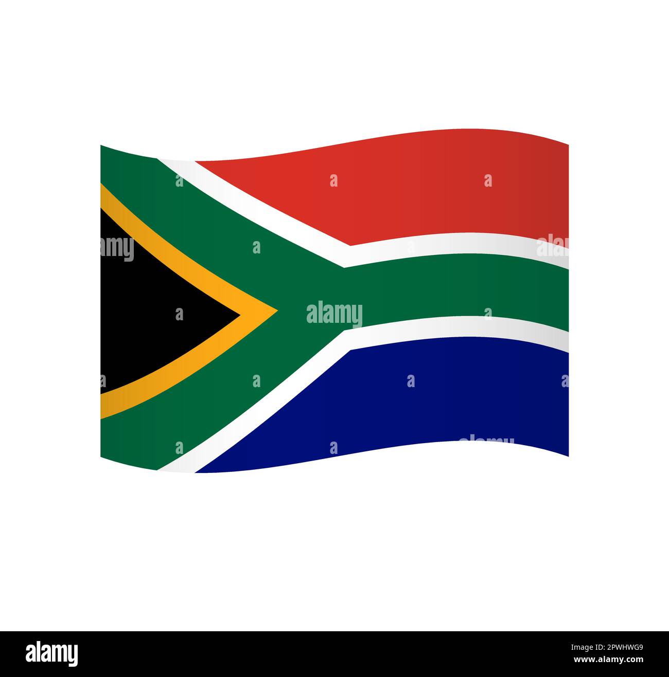 South Africa Flag Simple Wavy Vector Icon With Shading Stock Vector