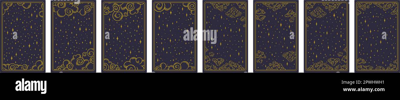 Tarot aesthetic golden card. Starred tarot design for oracle card ...