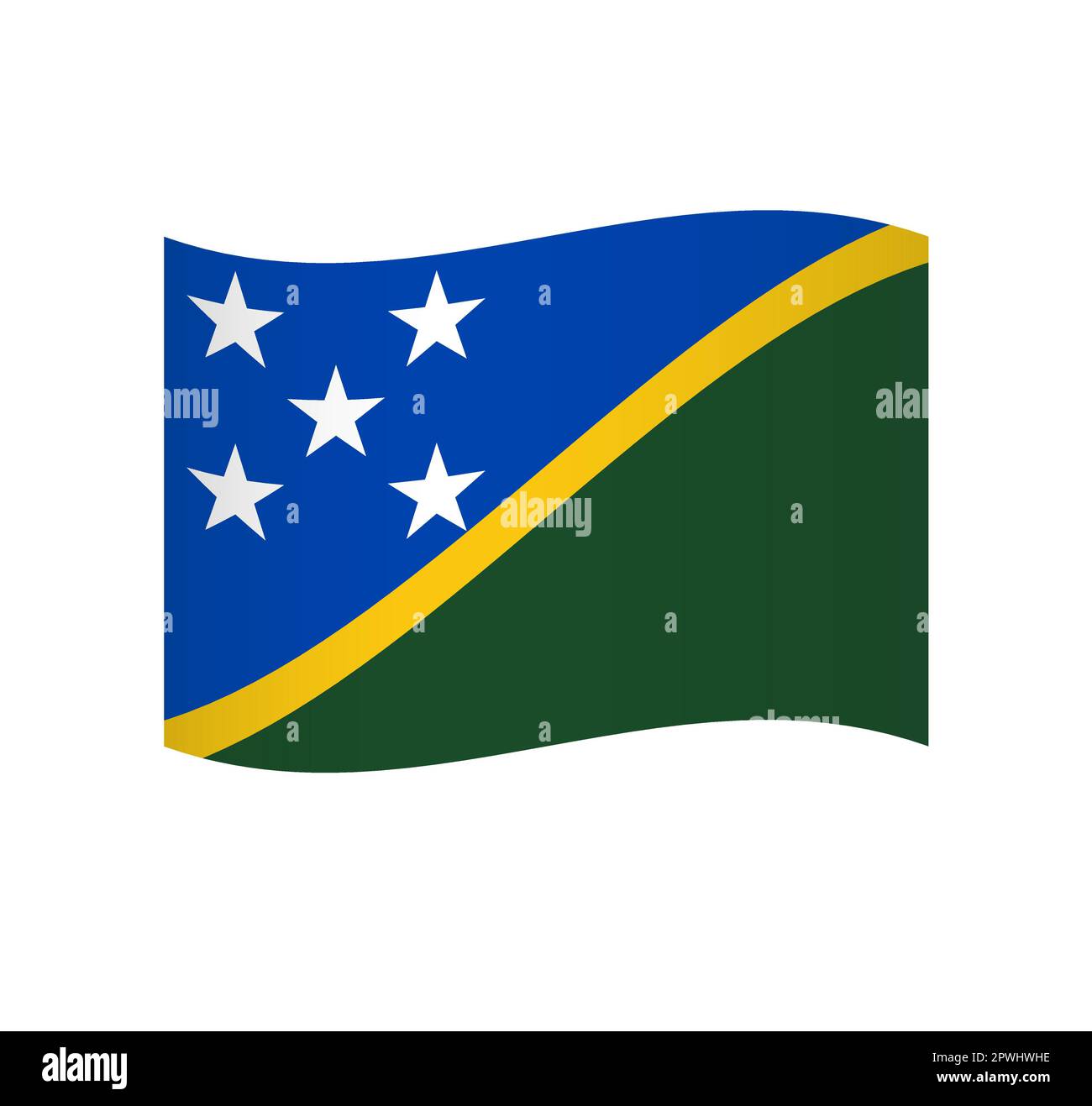 Solomon Islands flag - simple wavy vector icon with shading Stock ...