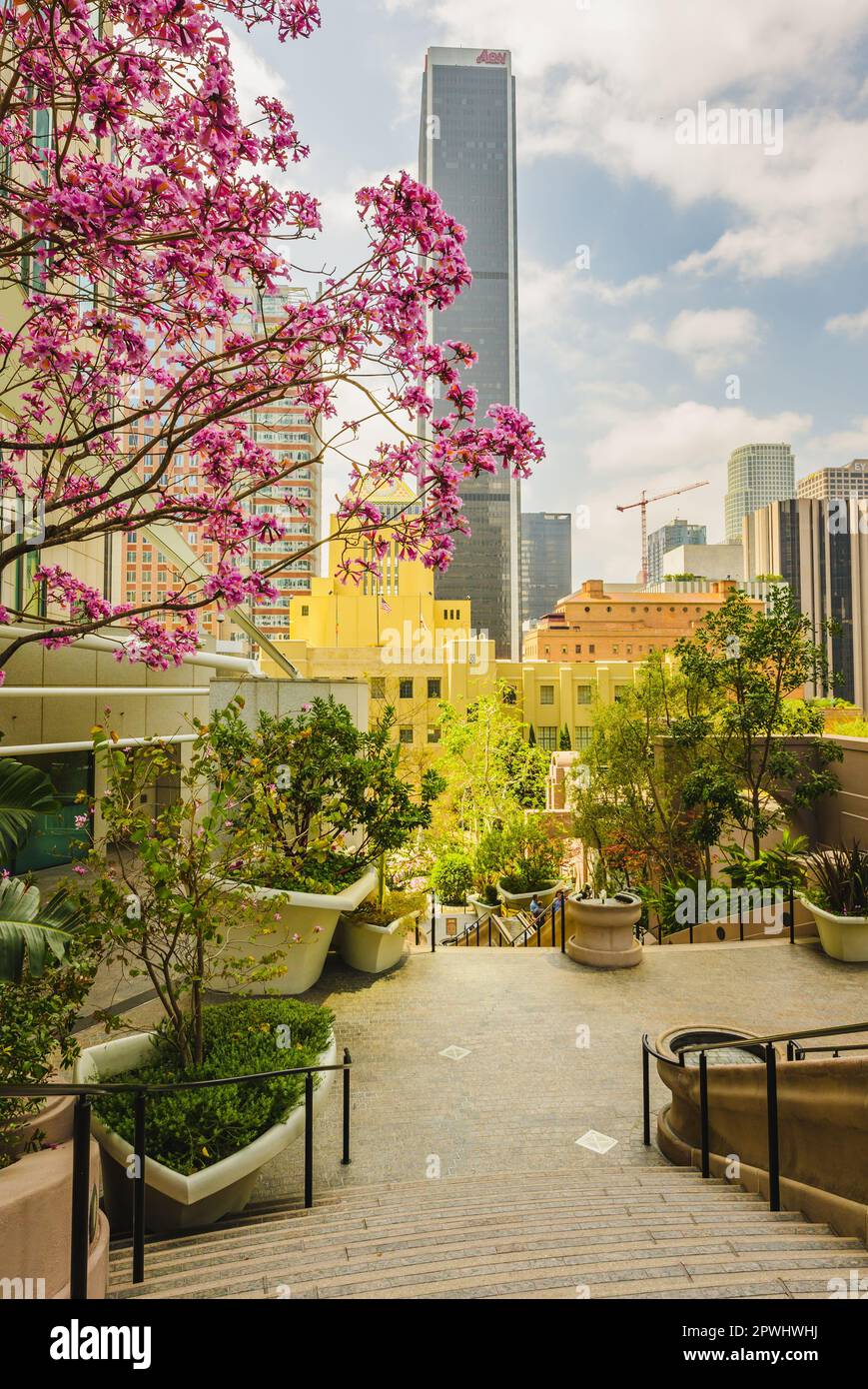 Los Angeles, California, USA - April 25, 2023. Library Tower Plaza ...