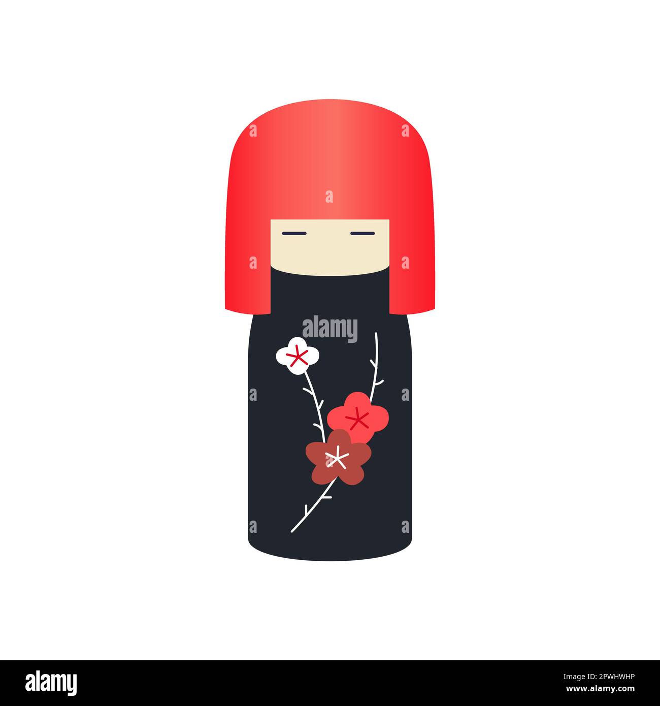 Japanese national kokeshi doll vector illustration Stock Vector Image ...