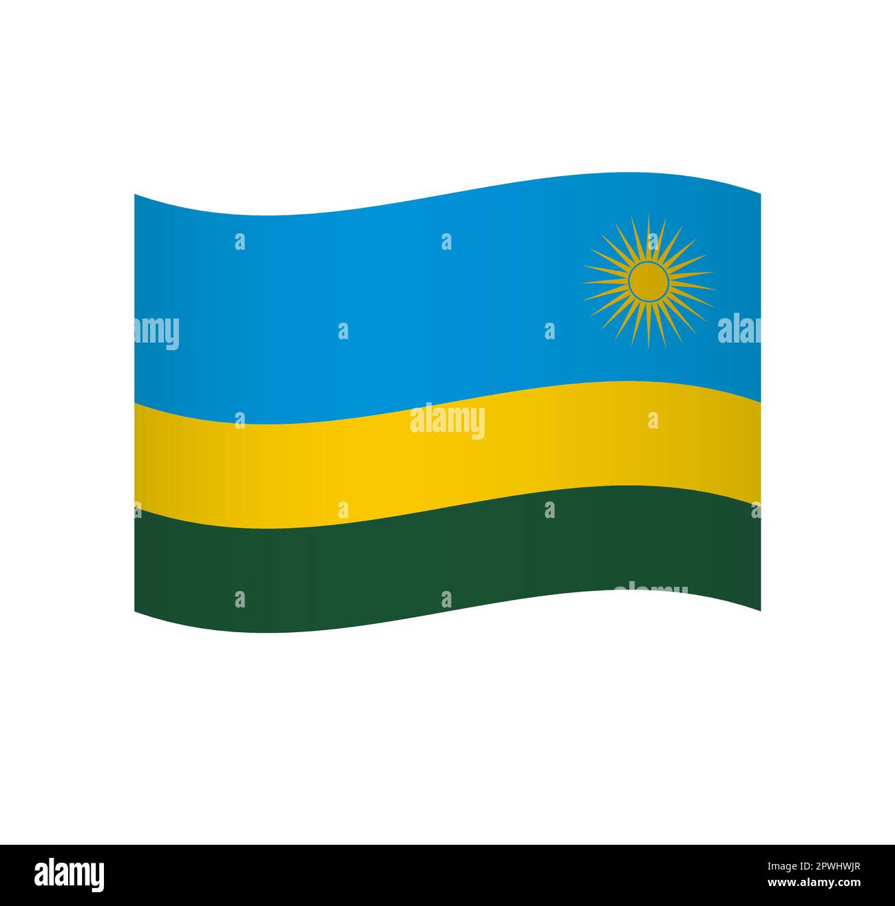 Wavy rwandan flag Cut Out Stock Images & Pictures - Alamy