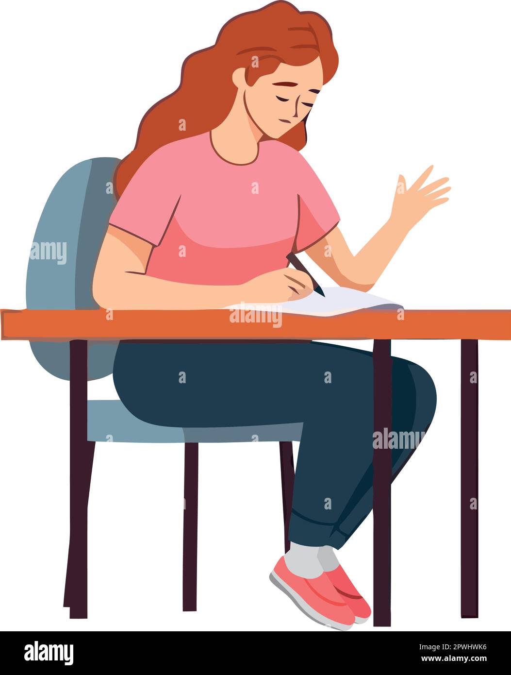 One woman student sitting Stock Vector Images - Alamy