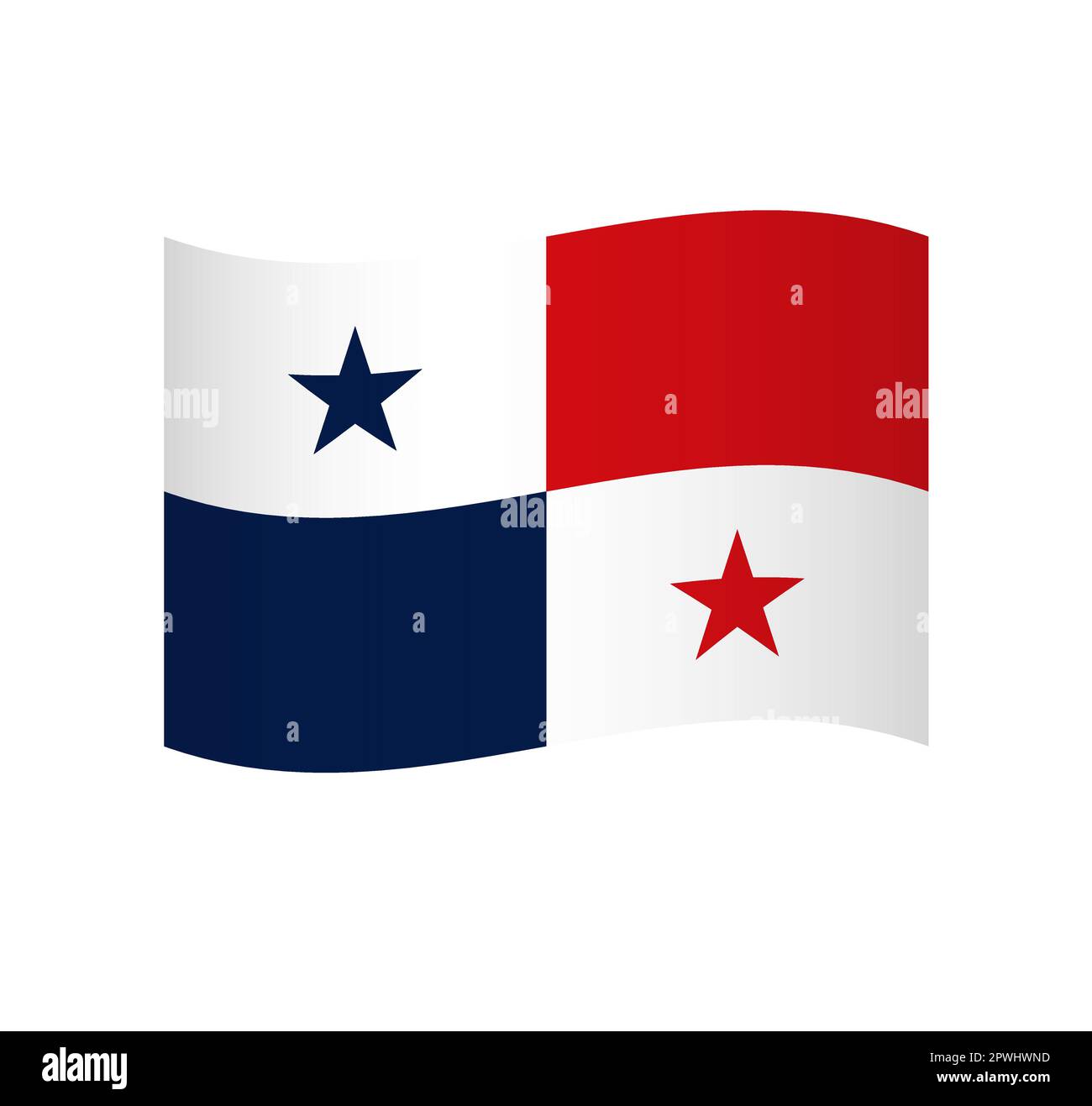 Panama flag - simple wavy vector icon with shading Stock Vector Image ...