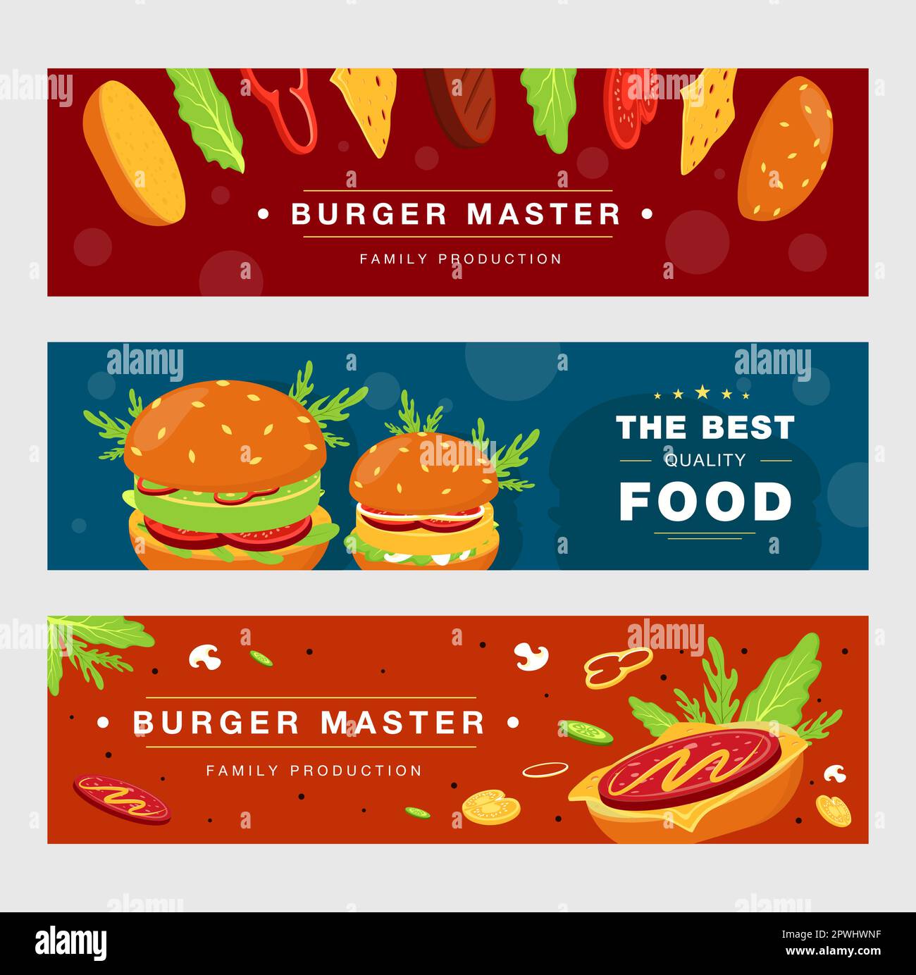 Advertising banner designs for fast food delivery Stock Vector Image ...