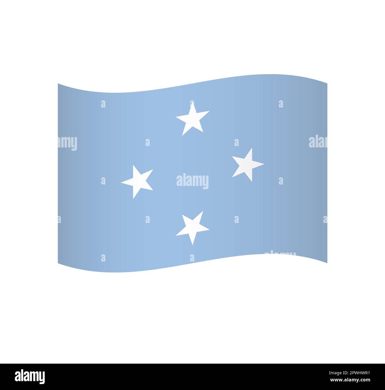 Federated States of Micronesia flag - simple wavy vector icon with ...