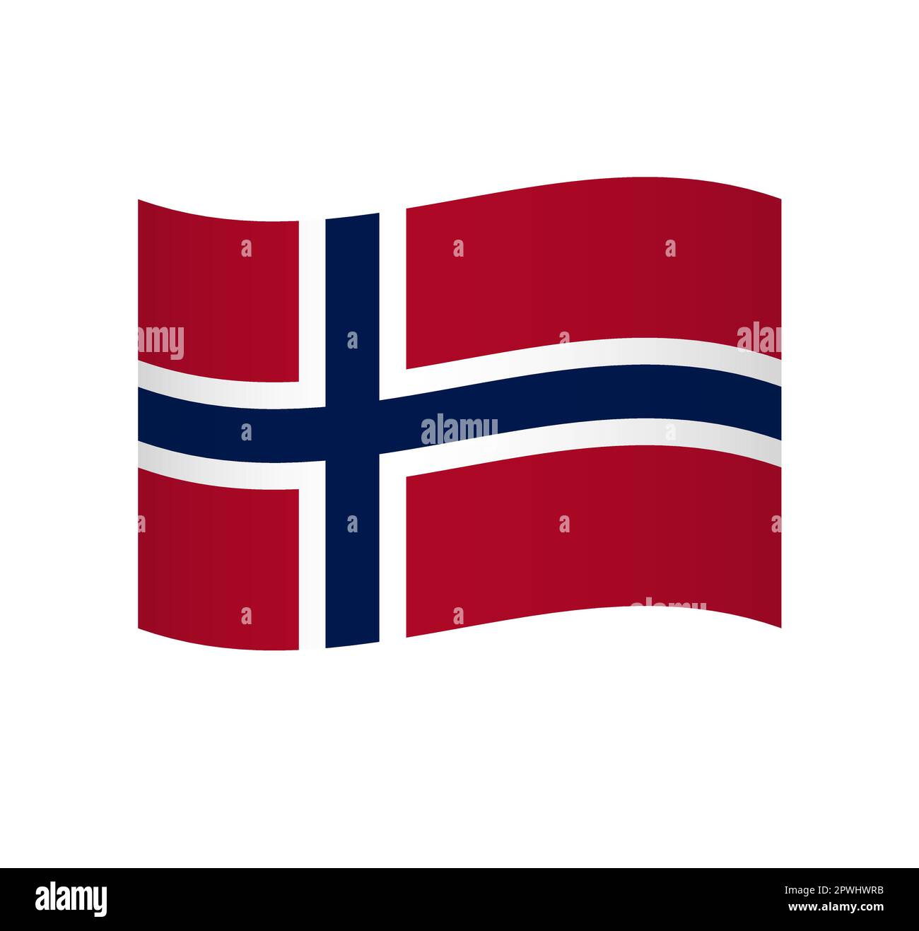 Norway flag - simple wavy vector icon with shading Stock Vector Image ...