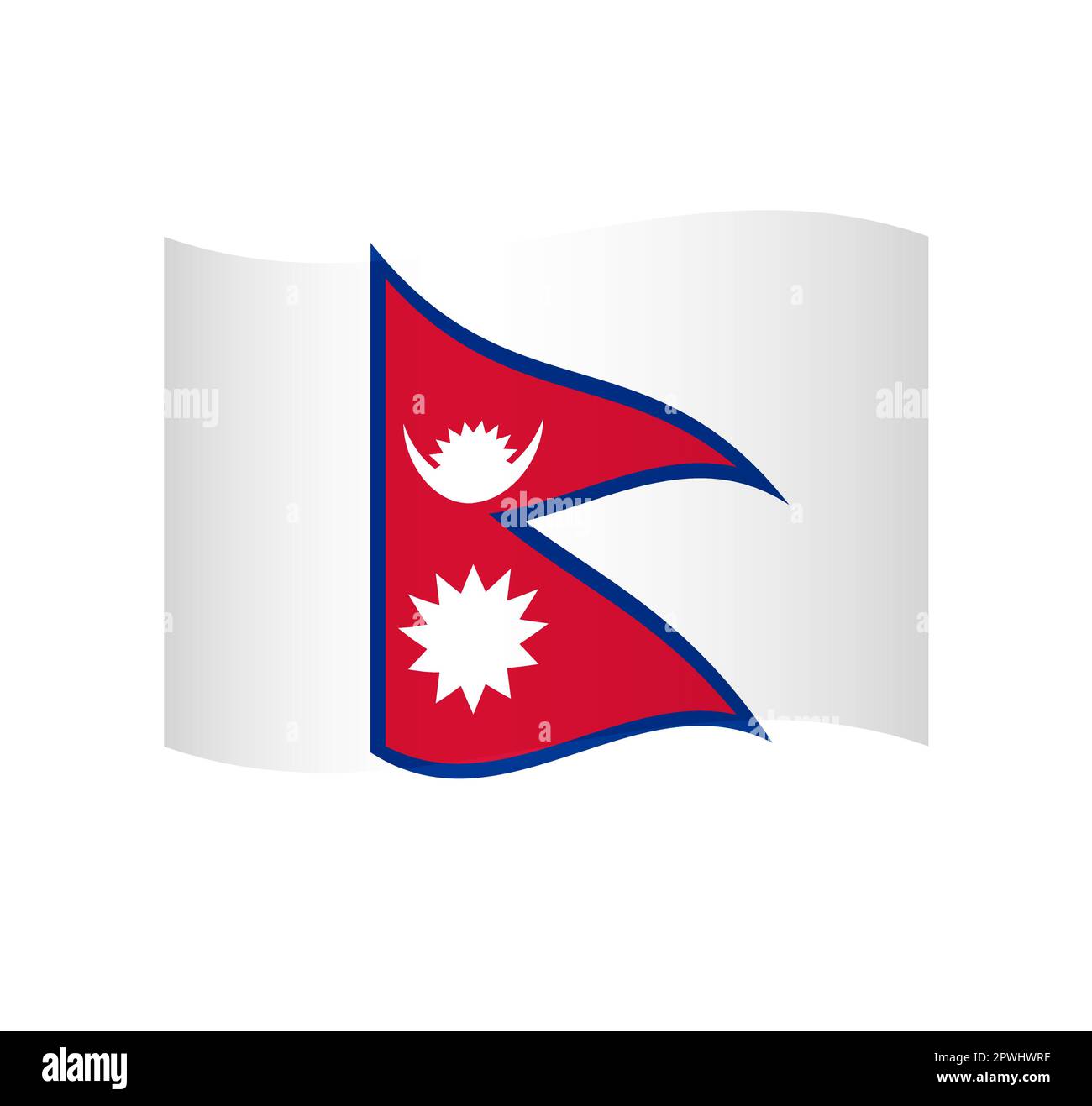 Nepal flag - simple wavy vector icon with shading Stock Vector Image ...