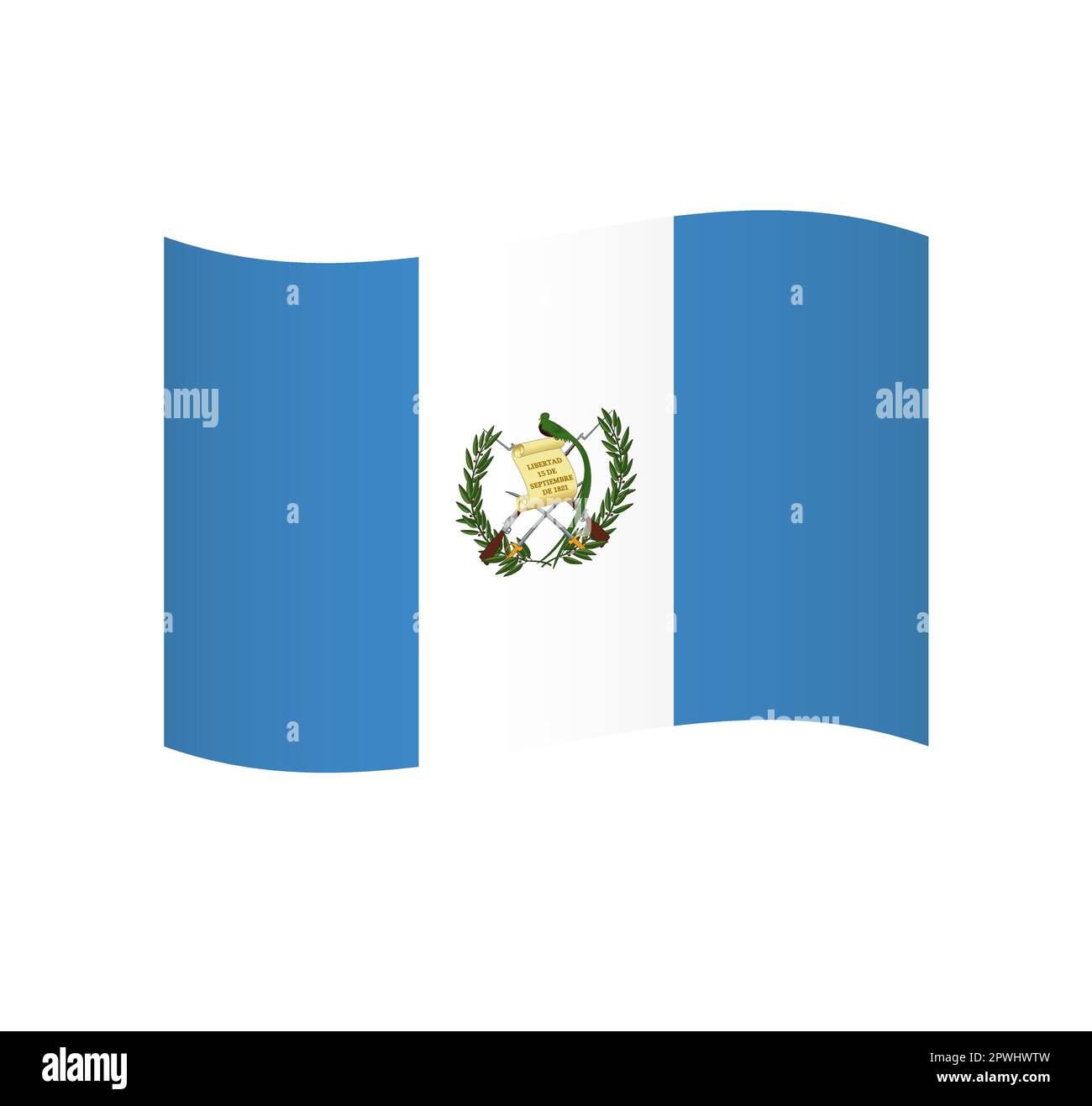 Guatemala flag - simple wavy vector icon with shading Stock Vector ...