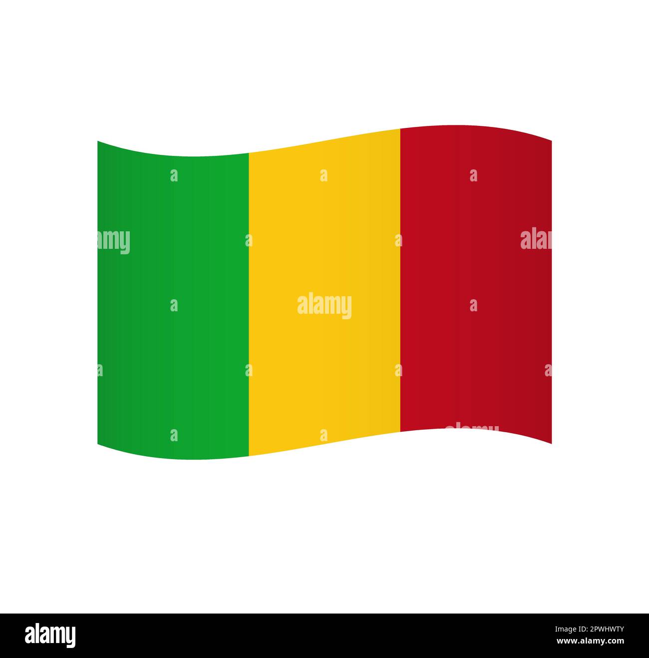 Mali flag - simple wavy vector icon with shading Stock Vector Image ...