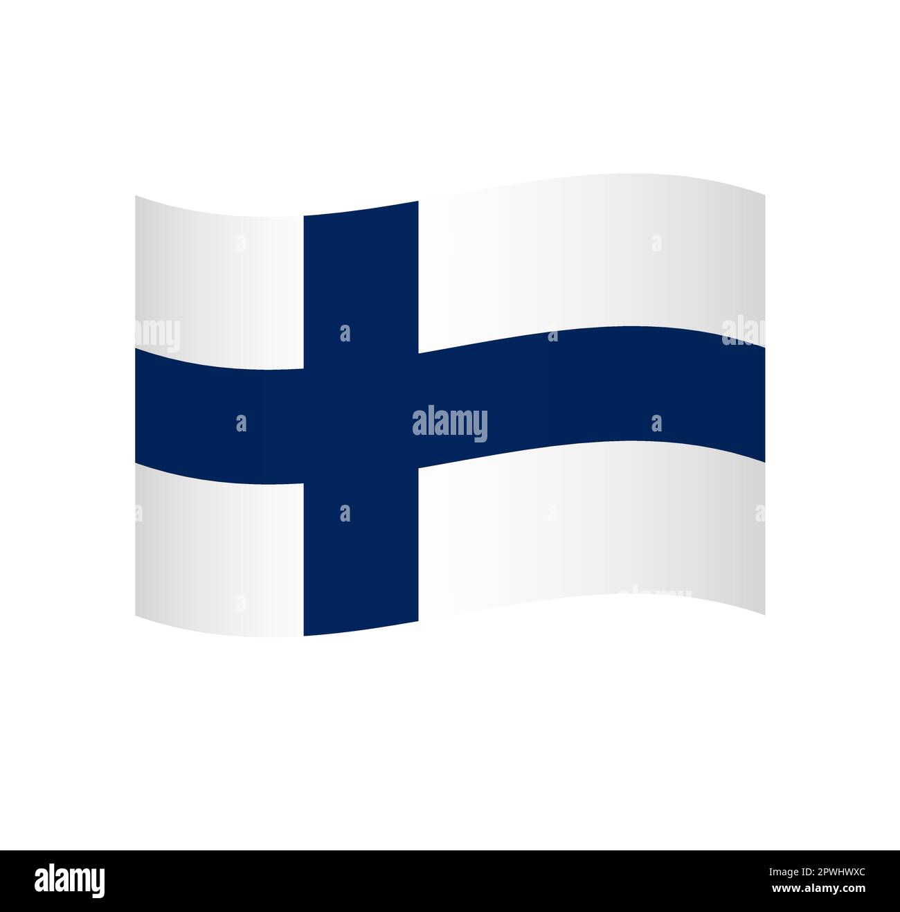 Finland flag - simple wavy vector icon with shading Stock Vector Image ...