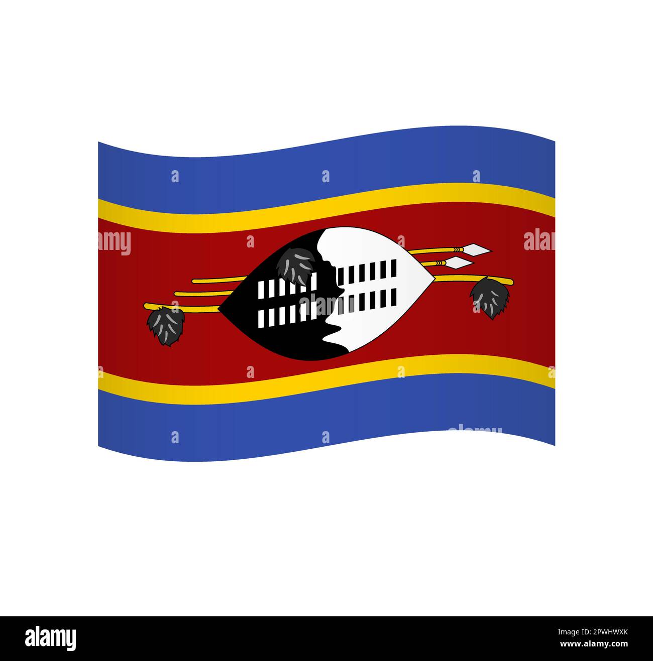 Eswatini flag - simple wavy vector icon with shading Stock Vector Image ...