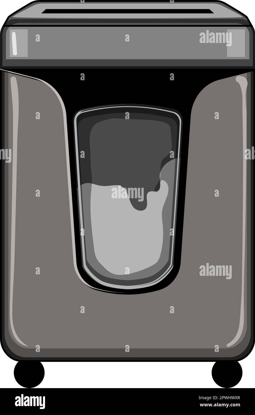 paperwork cut shredder cartoon. document shred, confidential garbage ...