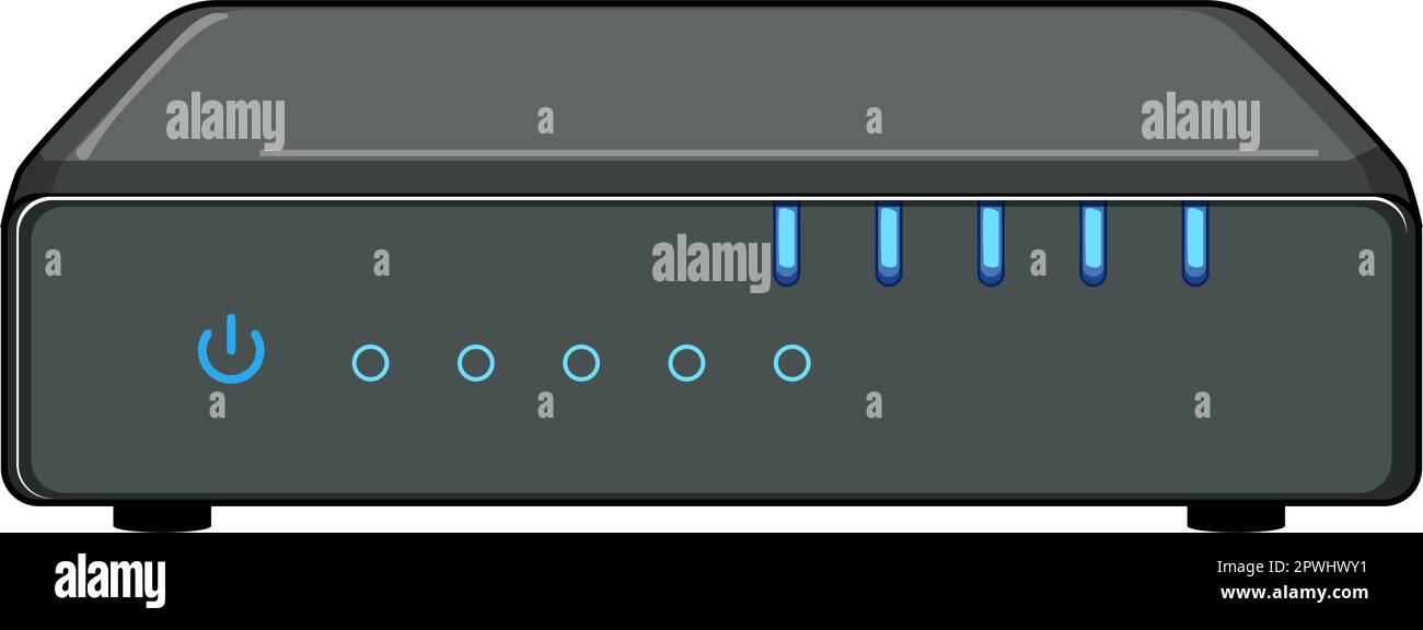 internet dsl modem cartoon. wifi hub, lan antenna internet dsl modem ...