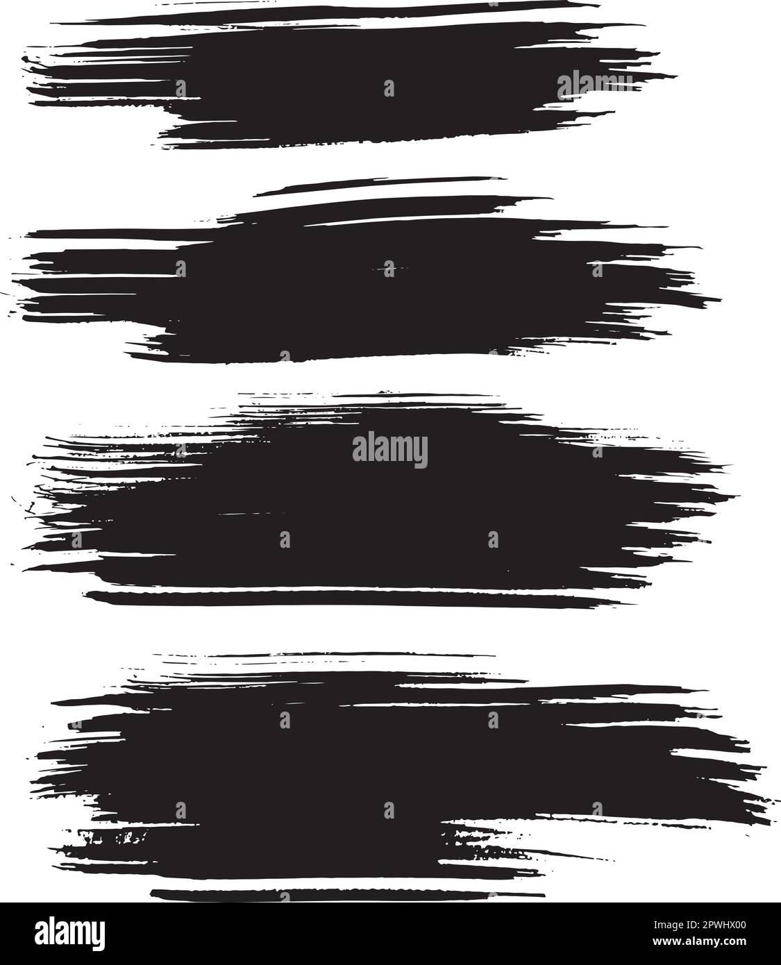 Grunge Dry Brush Freehand Smears Set Stock Vector Image & Art - Alamy