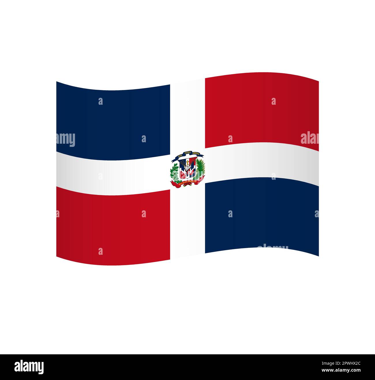 Dominican Republic flag - simple wavy vector icon with shading Stock ...