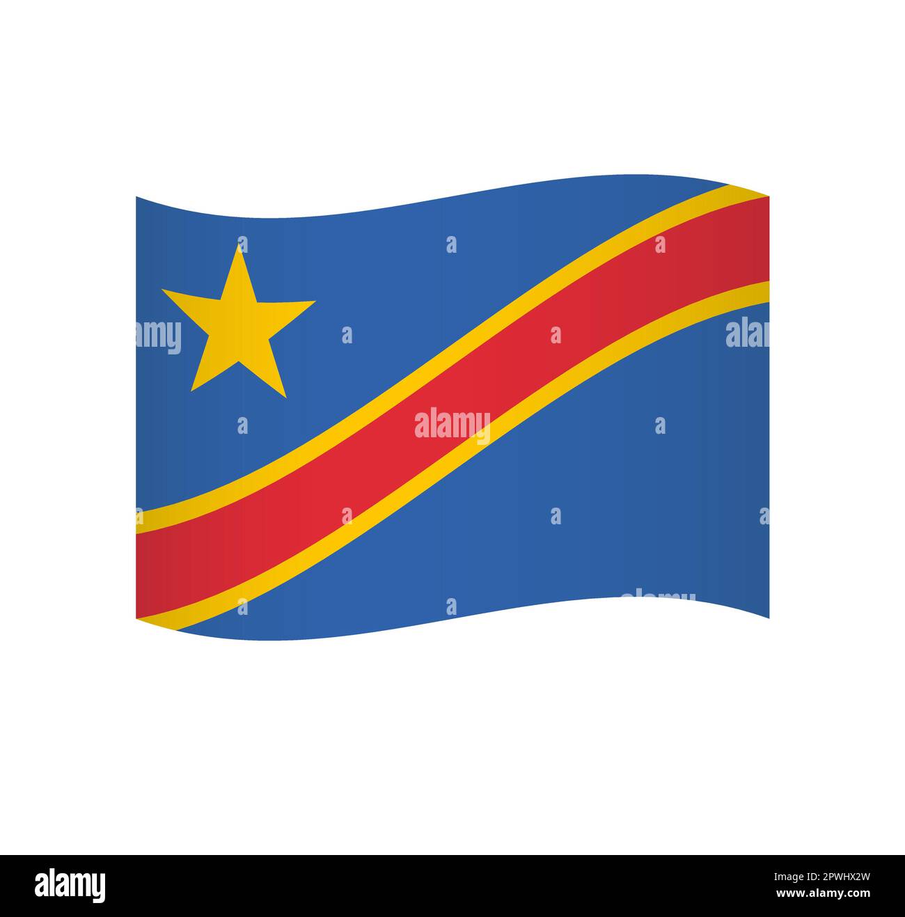 Democratic Republic of the Congo flag - simple wavy vector icon with ...
