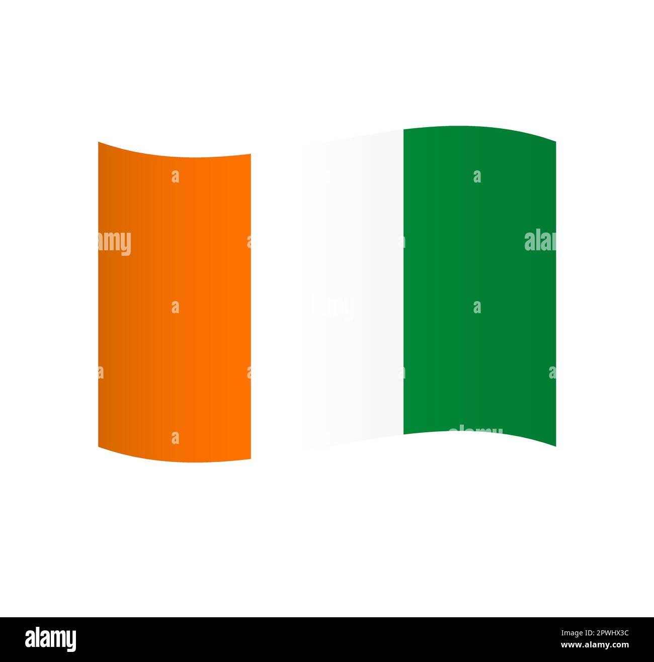 Cote d Ivoire flag - simple wavy vector icon with shading Stock Vector ...