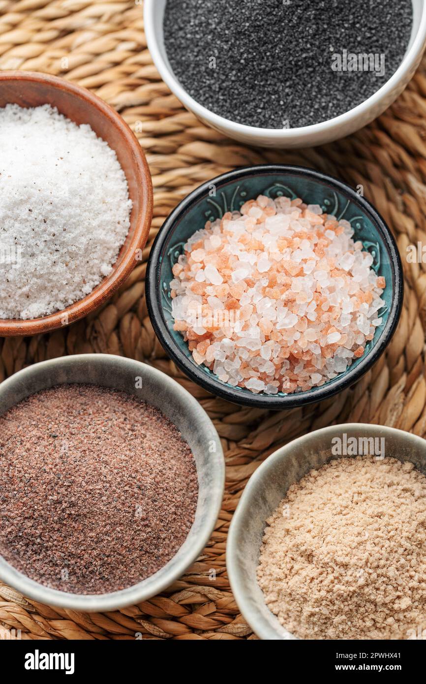 Assorted speciality salt, himalayan pink salt, italian black truffle ...