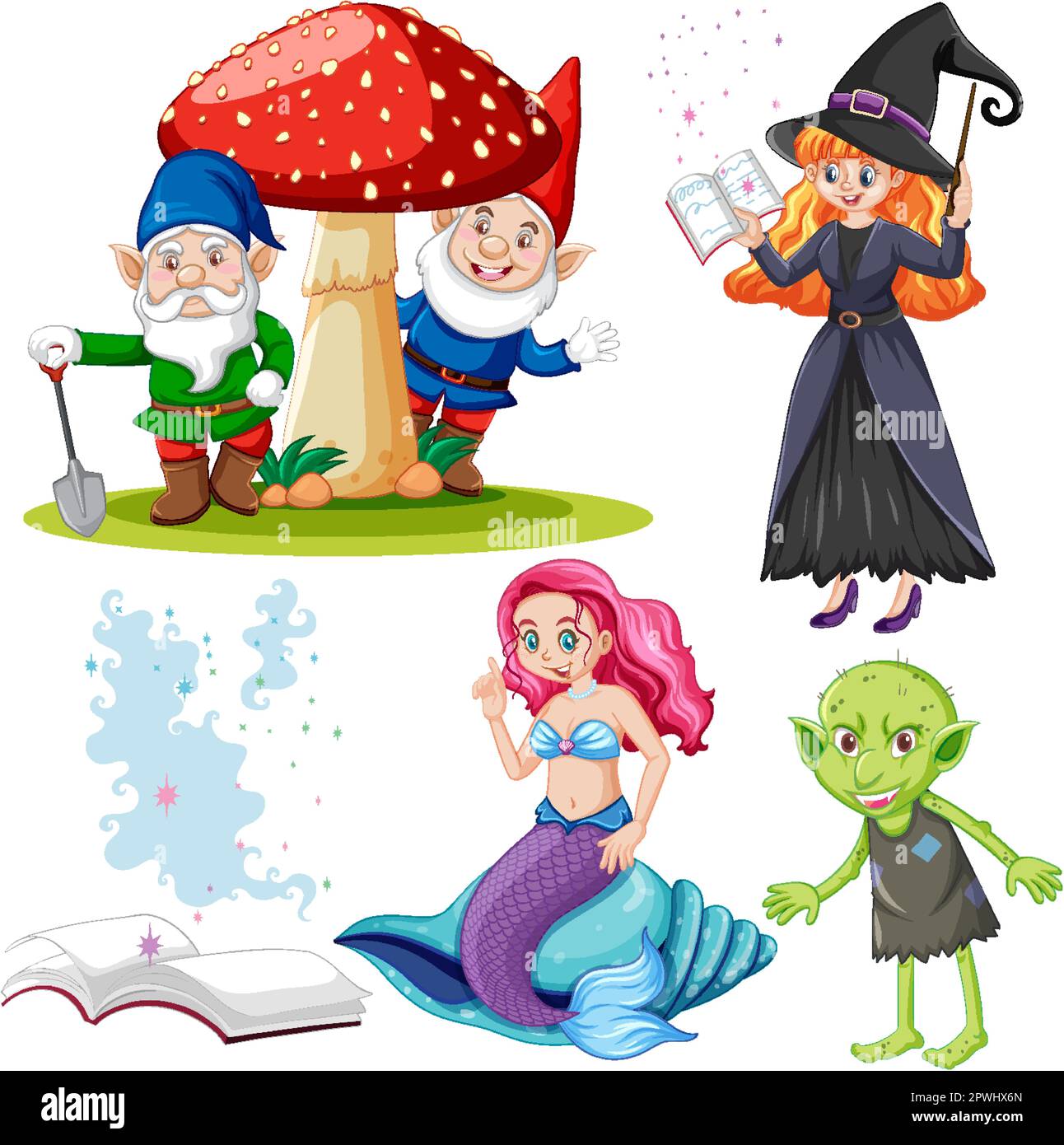 Fairy Cartoon Character Vector Set illustration Stock Vector Image ...